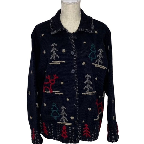 Talbots | Sweaters | Vintage Talbots Knit Cardigan Winter Design | Poshmark